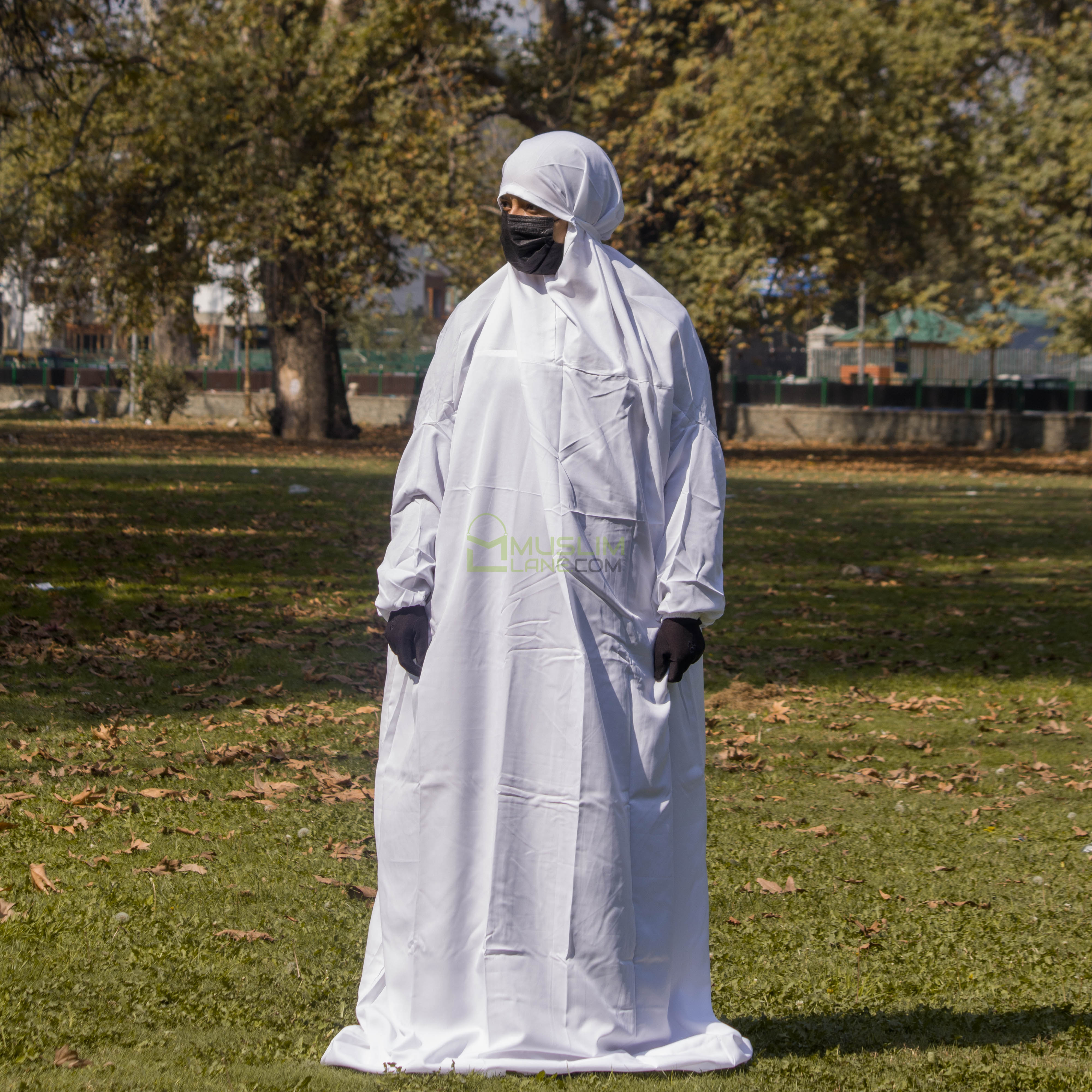 Namaz or Prayer Dress White for Women Crepe Cotton Jilbab Style ...